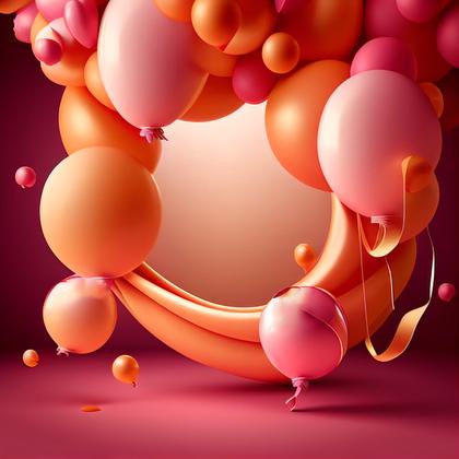 Free Download Pink and Orange Happy Birthday Background Image