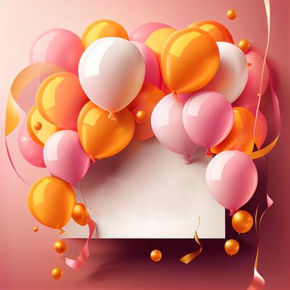 Free Download Pink and Orange Happy Birthday Background
