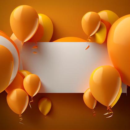 Free Download Orange Birthday Card Background