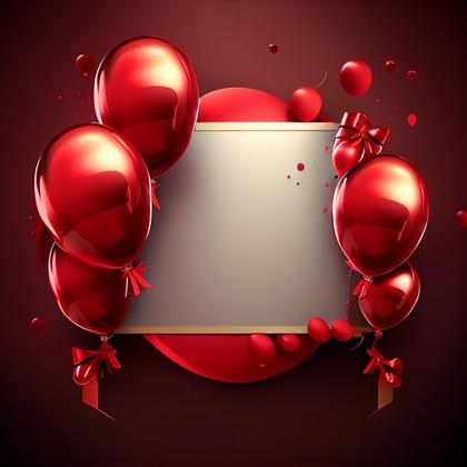 Free Download Red Happy Birthday Card Background Image
