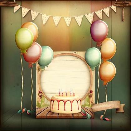 Free Download Vintage Happy Birthday Frame Background
