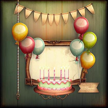 Free Download Vintage Happy Birthday Frame Background