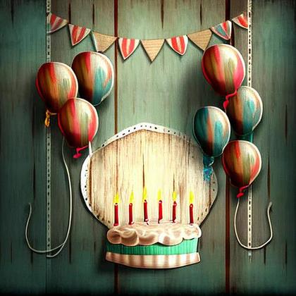 Free Download Vintage Happy Birthday Frame Background Image