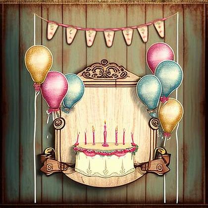 Free Download Vintage Happy Birthday Frame Background