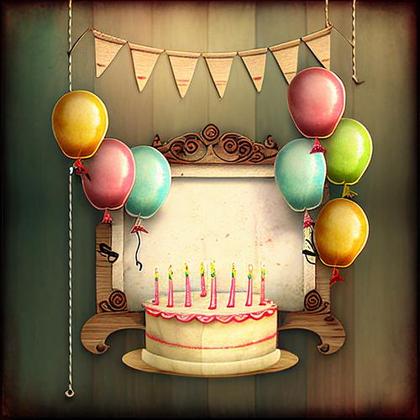 Free Download Vintage Happy Birthday Frame Background