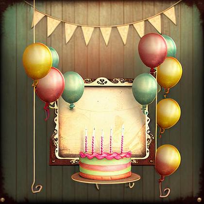 Free Download Vintage Birthday Frame Background