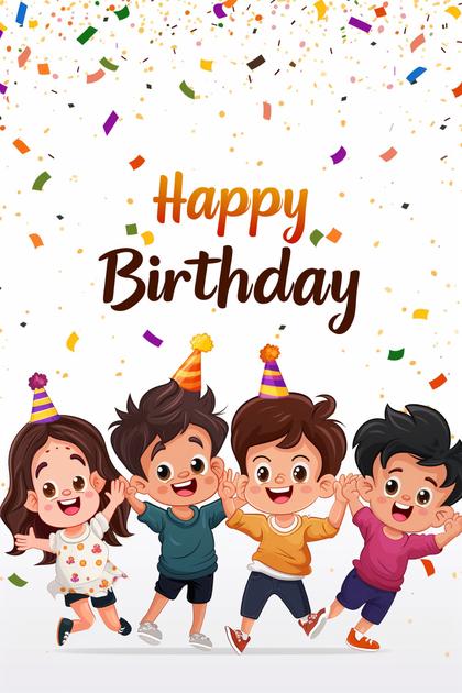 Free Download Happy Birthday Cute Cartoon Characters