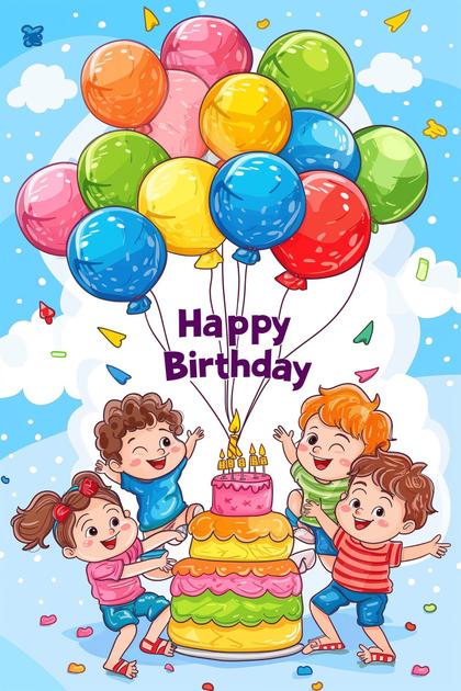 Free Download Happy Birthday Cute Cartoon Characters