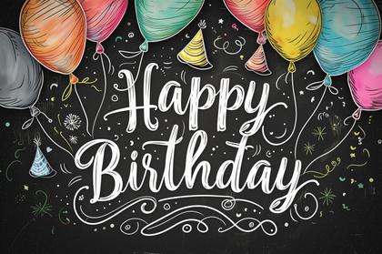 1 Happy Birthday Chalkboard Designs Design Bundles | Download High ...