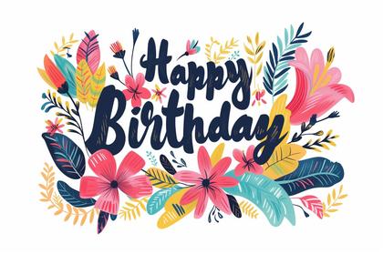 Free Download Happy Birthday Flowers Background