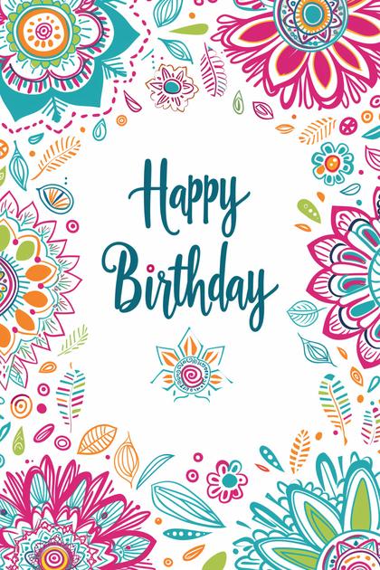 Free Download Happy Birthday Flowers Background