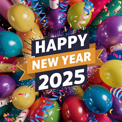 Free Download Colorful 2025 New Year Card Art and Graphics