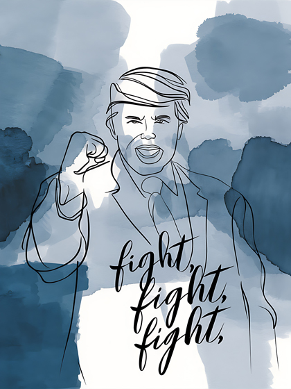 Free Download A Minimalist Line Illustration of Donald Trump Portraying ...