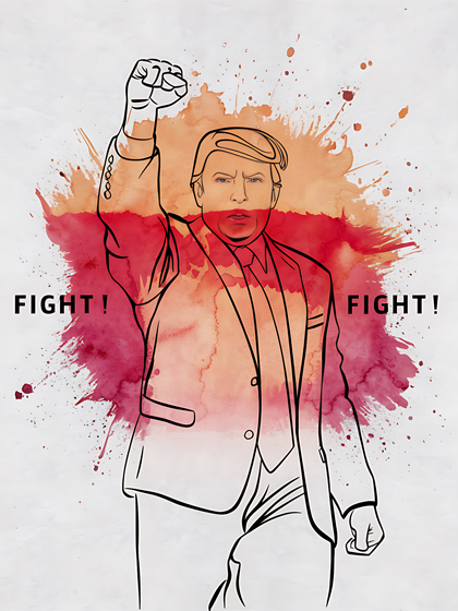 Free Download A Minimalist Line Illustration of Donald Trump Portraying ...