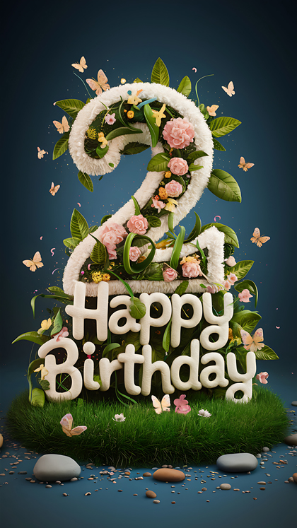 Free Download Happy 2nd Birthday Nature