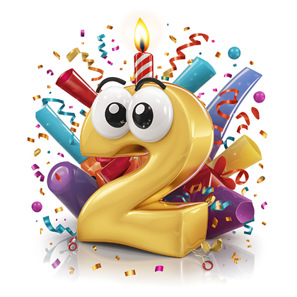 Free Download Happy 2nd Birthday Number Two
