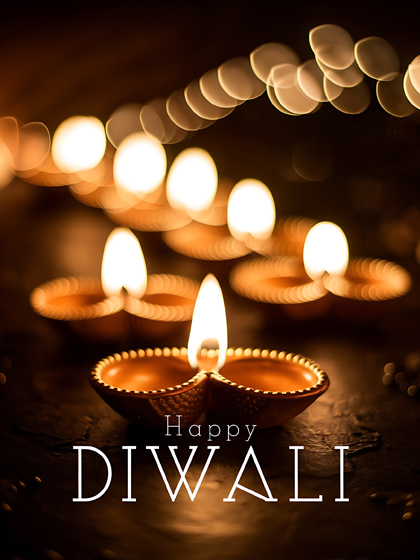 Free Download Diwali Poster with Simple Design and Diya