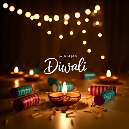 Free Download Festive Diwali Watercolor Card