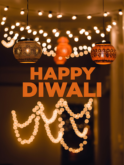 Free Download Diwali Poster with Simple Design and Diya