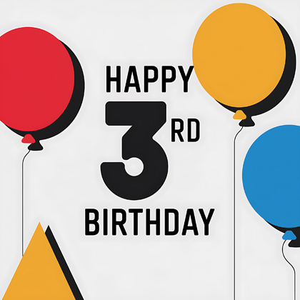 Free Download Happy 3rd Birthday