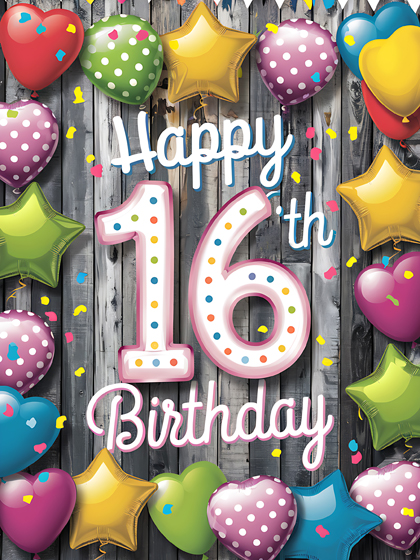 Free Download Happy 16th Birthday Card