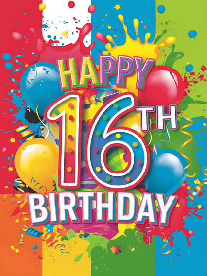 Free Download Happy 16th Birthday Card