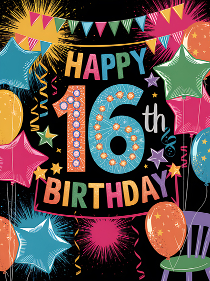 Free Download Happy 16th Birthday Card
