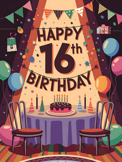 Free Download Happy 16th Birthday Card