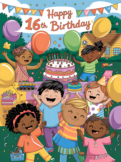 Free Download Happy 16th Birthday Card
