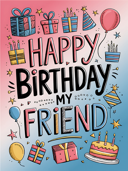 Free Download Happy Birthday My Friend Balloons