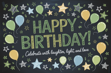 Free Download Chalkboard Happy Birthday Card With Balloons