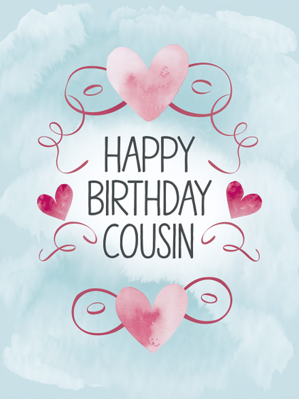 Free Download Happy Birthday Cousin Watercolor Card