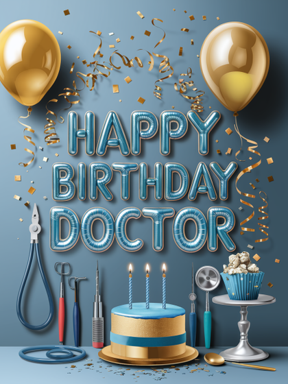 Free Download Happy Birthday Doctor Watercolor Illustration
