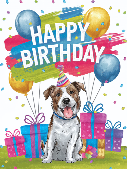 4 Happy Birthday Dog Design Bundles | Download High-resolution Images ...