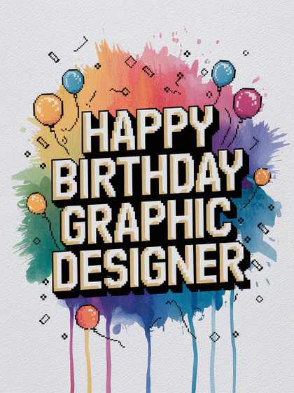 Free Download Watercolor Birthday Card for Graphic Designers