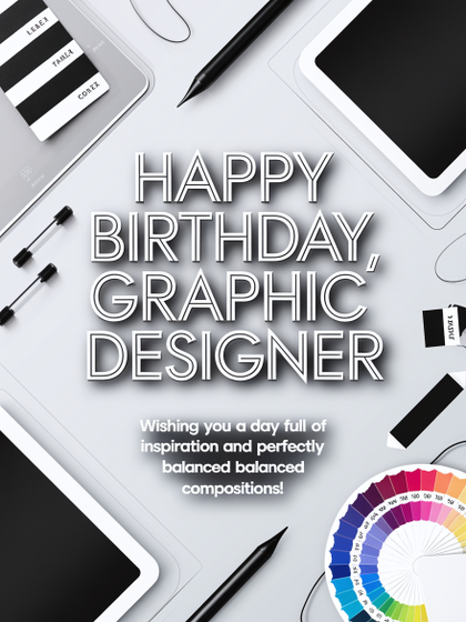 Free Download Happy Birthday Graphic Designer Watercolor Illustration