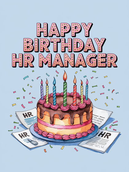 Free Download Happy Birthday HR Manager Banner