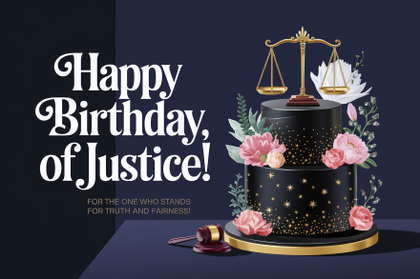 Free Download Happy Birthday Justice Cake with Scales of Justice