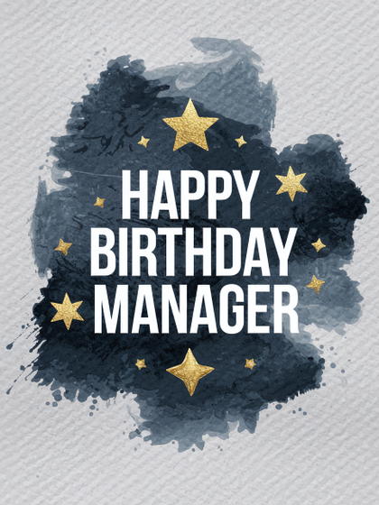 Free Download Watercolor Birthday Card for Manager