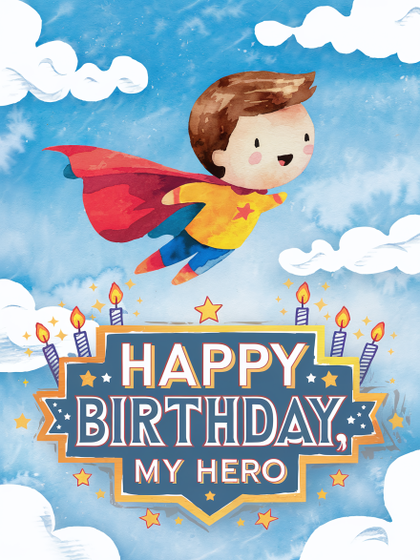 Free Download Happy Birthday My Hero Watercolor Illustration
