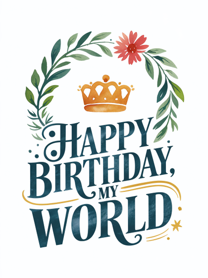 Free Download Watercolor Happy Birthday World Illustration