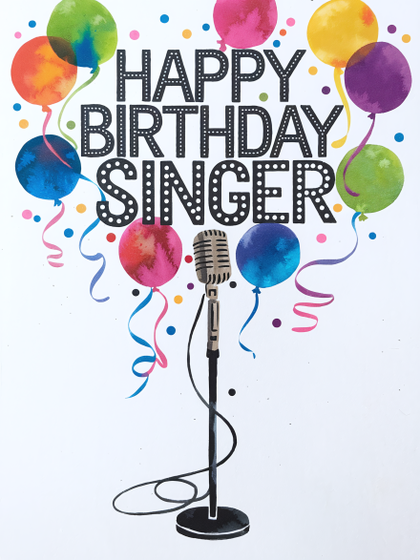 Free Download Happy Birthday Singer Watercolor Illustration