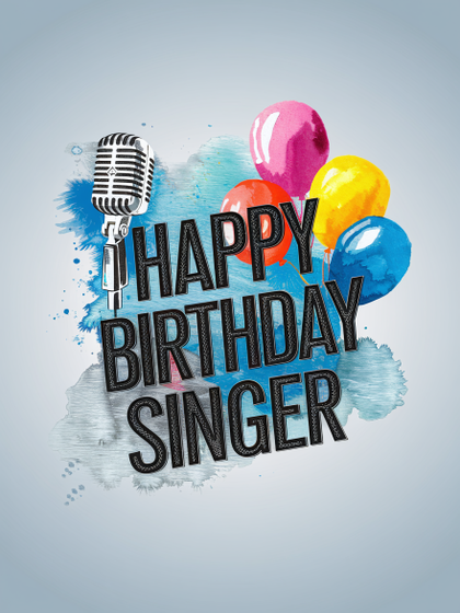 Free Download Happy Birthday Singer Watercolor Illustration