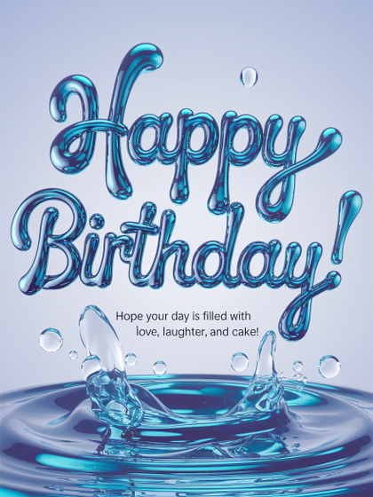 Free Download Happy Birthday Greeting Card with Glitter Text