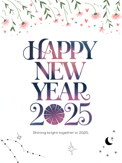 Free Download Colorful 2025 New Year Card Art and Graphics