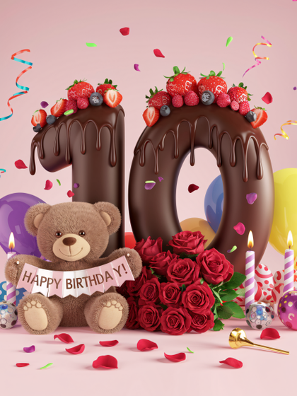 Free Download Happy 10th Birthday Felt Banner