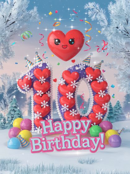 Free Download Happy 10th Birthday Felt Banner
