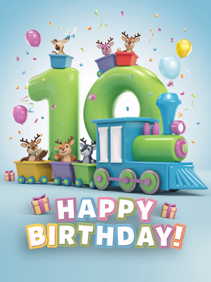 Free Download Happy 10th Birthday Felt Banner