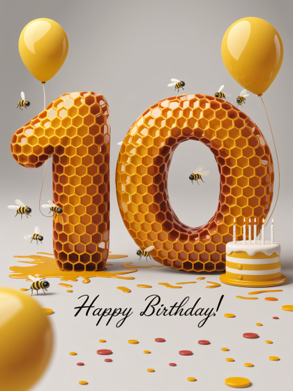 Free Download Happy 10th Birthday Felt Banner
