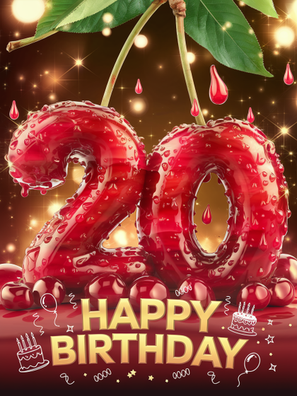 Free Download 20th Birthday Cherry Celebration